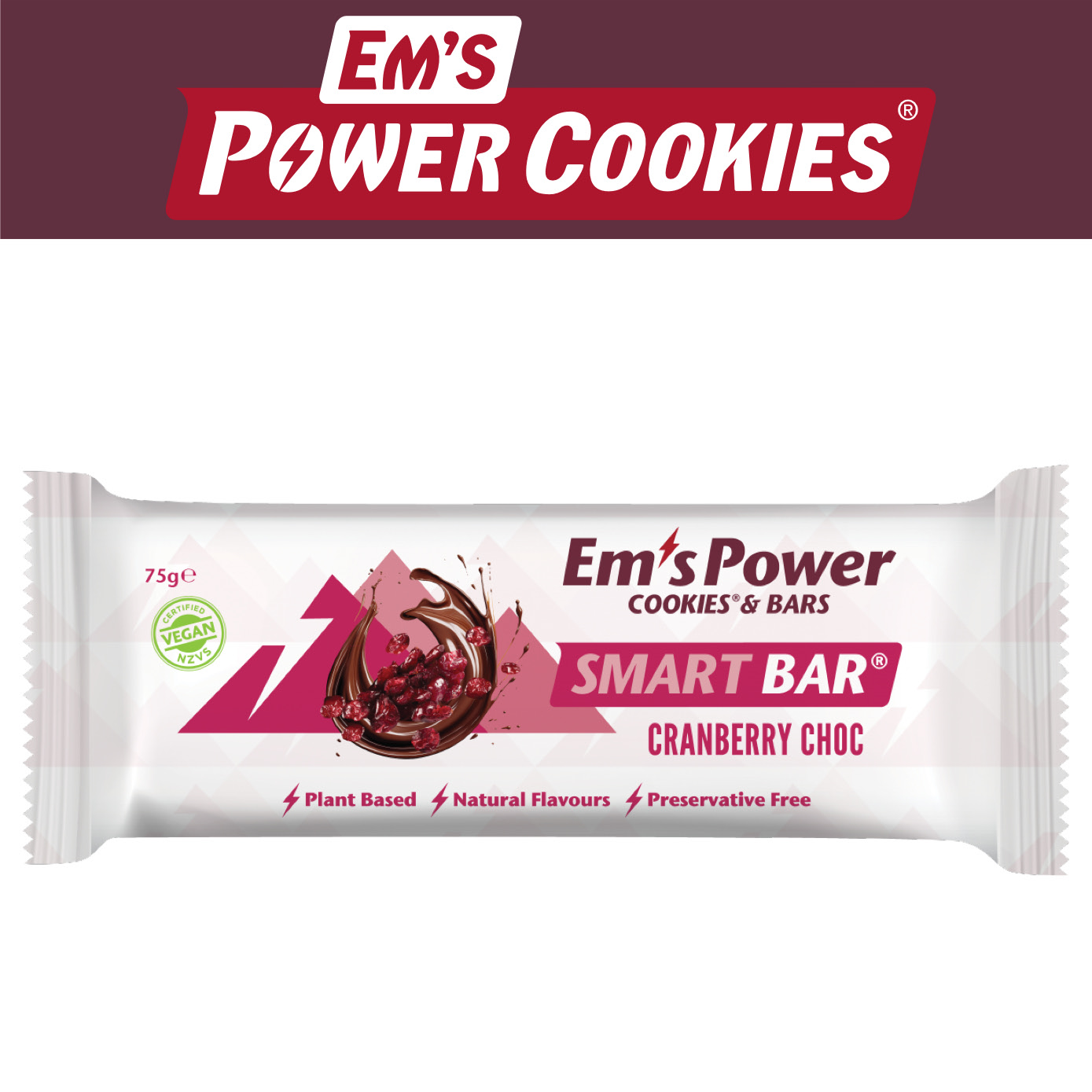 EBCCX3 - Smart Bar - Cranberry Chocolate Chocolate Bar 75g - 16 Per Box ...